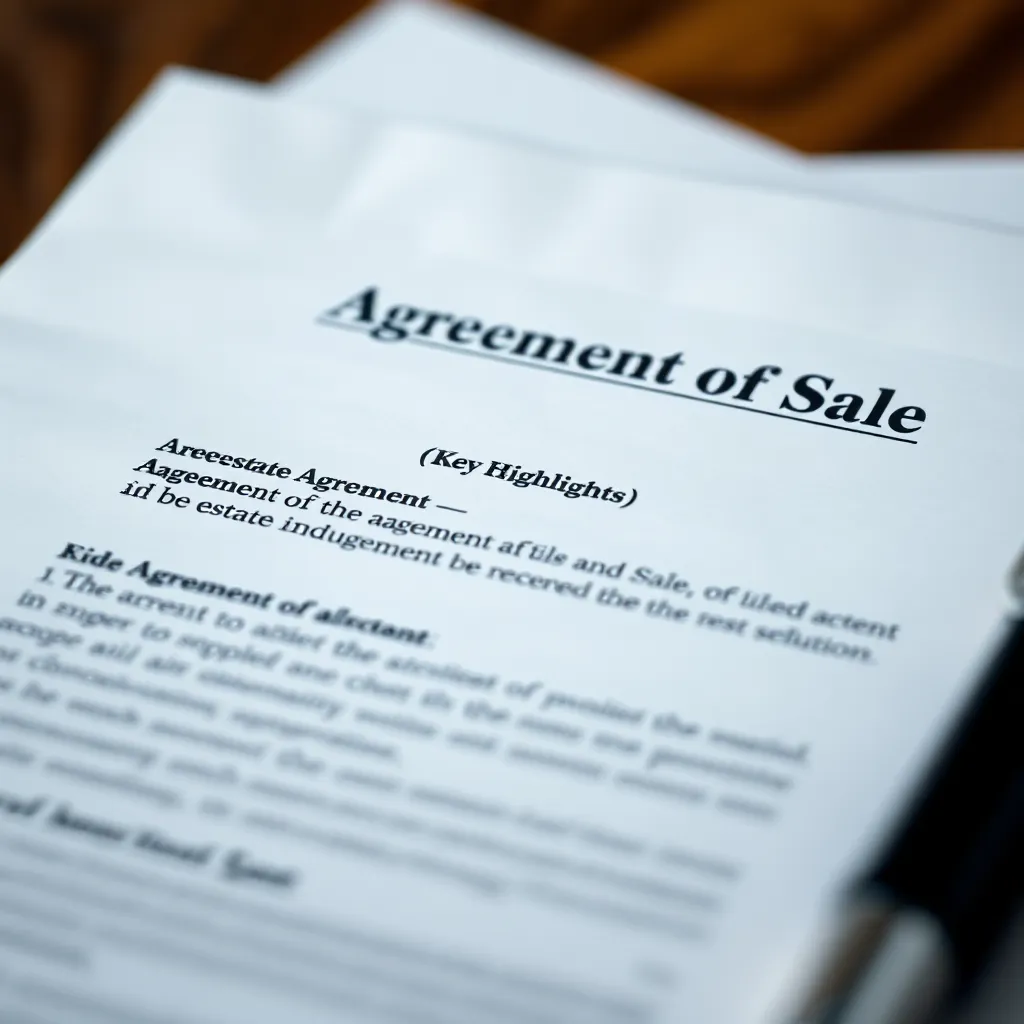 Key Insights into the Agreement of Sale Document